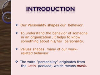 Personality & values | PPT