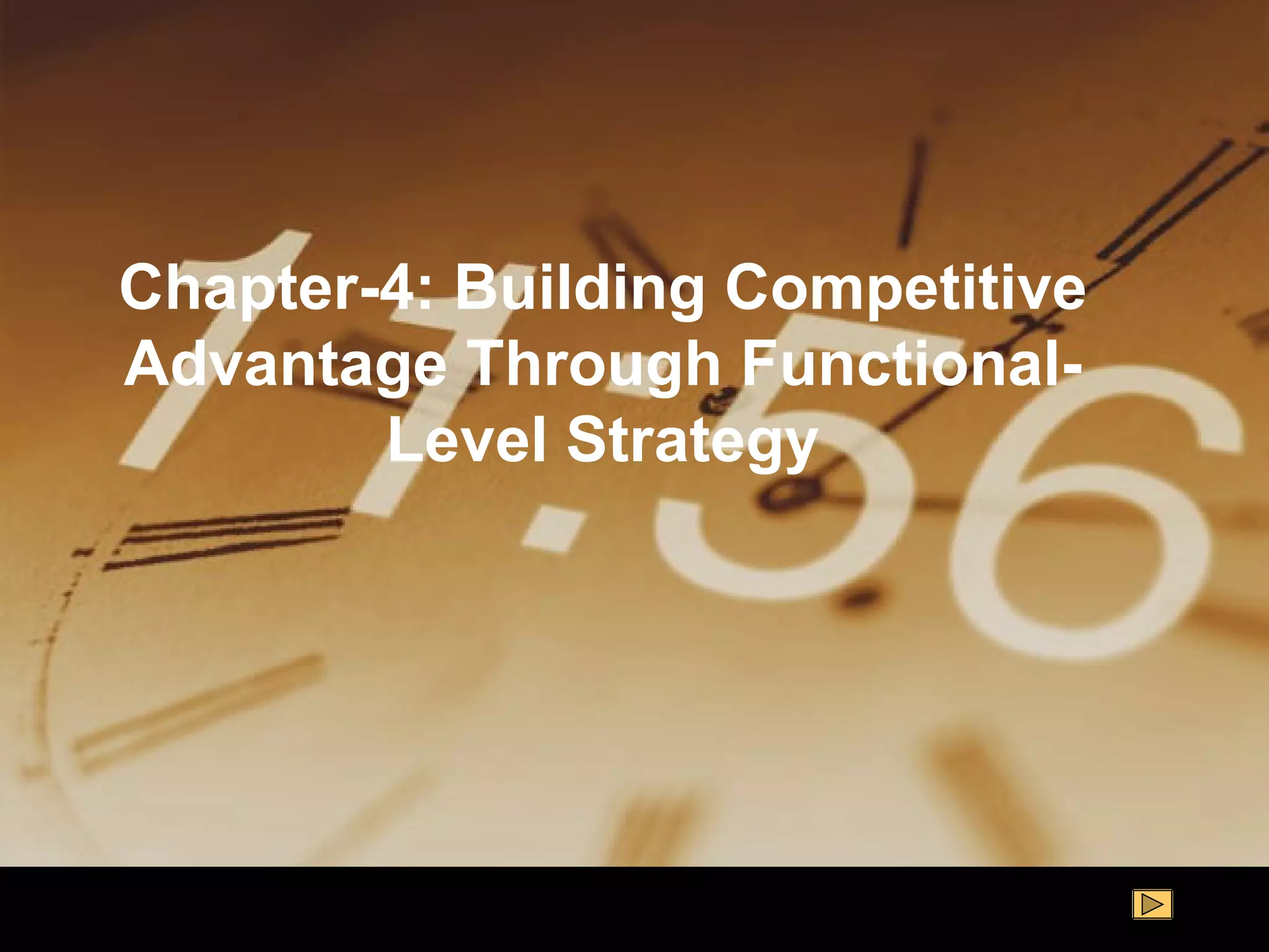Ch-4 Building Competitive Advantage Through Functional-Level Strategy | PPT