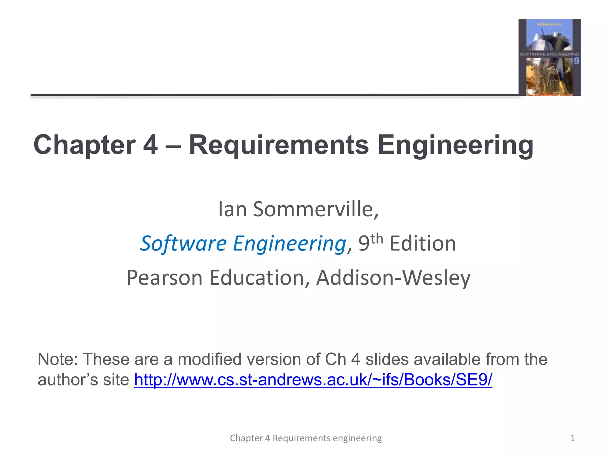 Ian Sommerville, Software Engineering, 9th Edition Ch 4 | PPTX