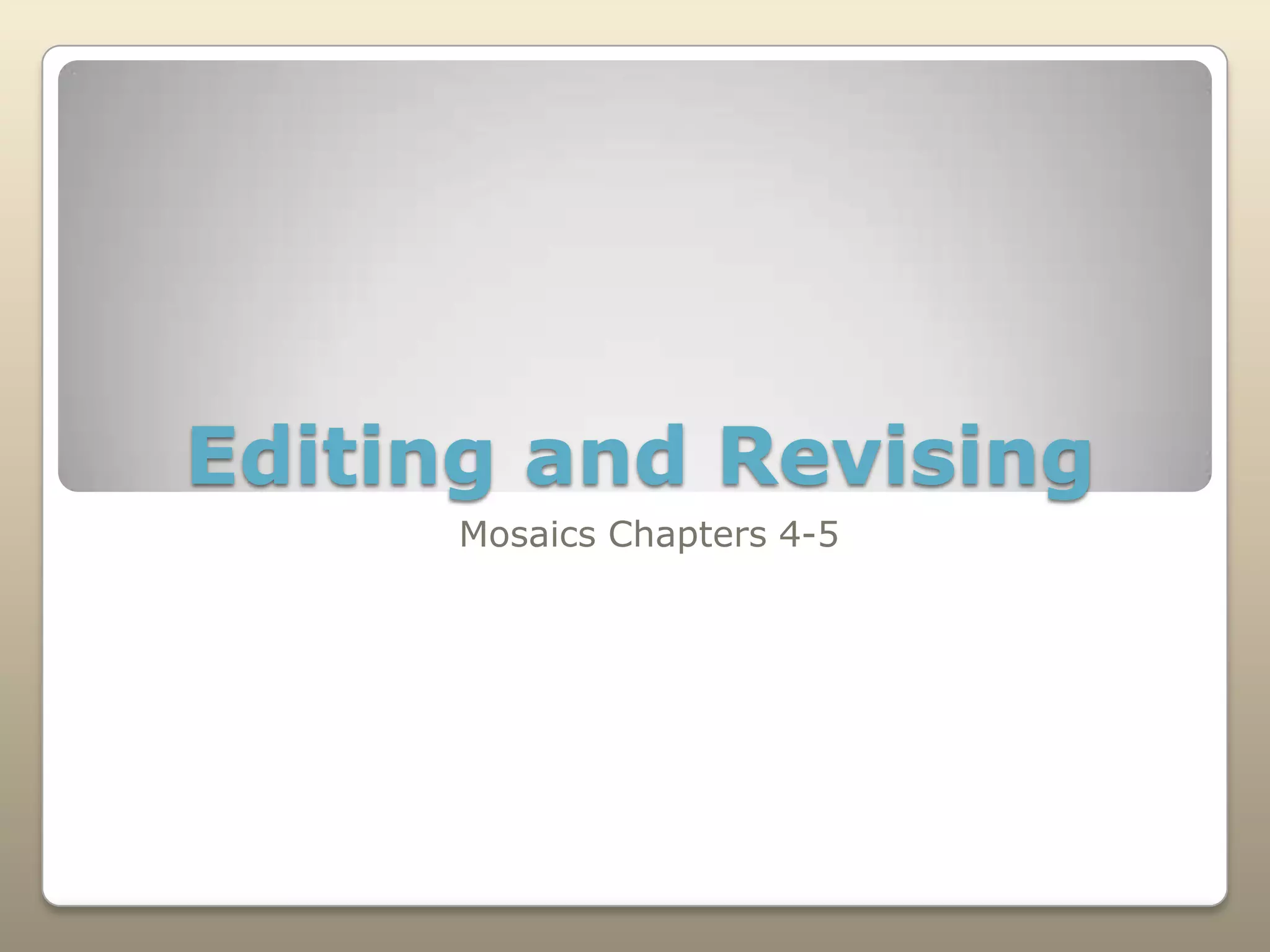 Revision and Editing | PPTX