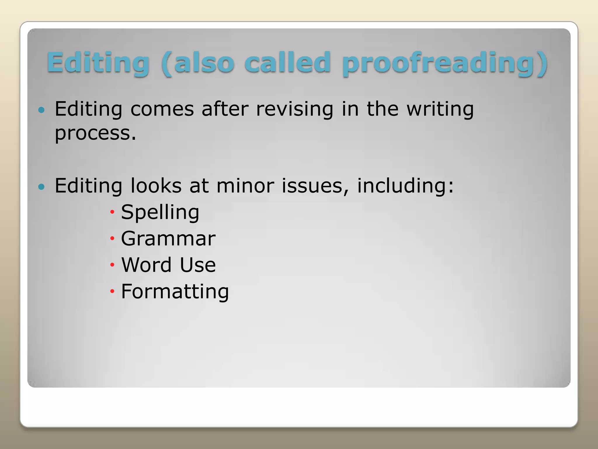 Revision and Editing | PPTX