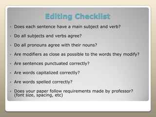 Revision and Editing | PPTX