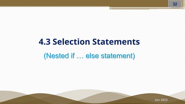 Fundamentals of Computer Programming - Flow of Control I | PDF