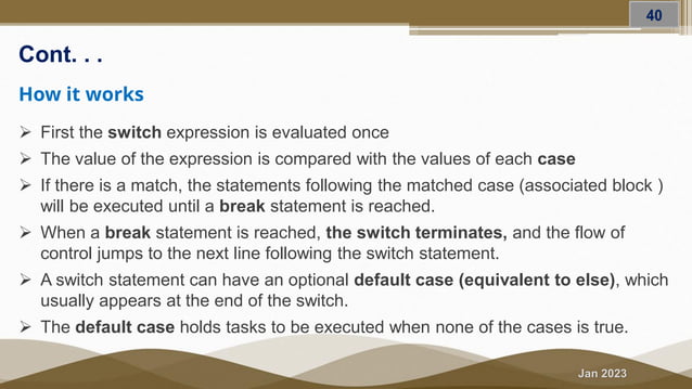 Fundamentals of Computer Programming - Flow of Control I | PDF