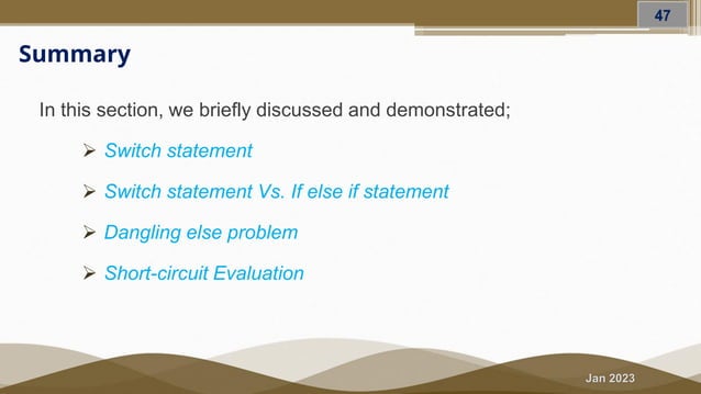 Fundamentals of Computer Programming - Flow of Control I | PDF