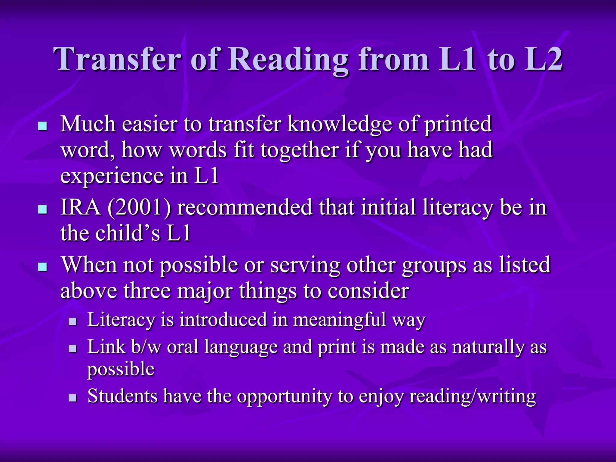 Ch. 4 oracy & literacy for english language learners | PPT