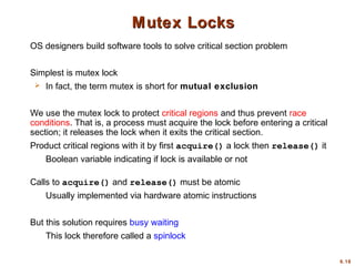 Operating Systems - "Chapter 5 Process Synchronization" | PPT