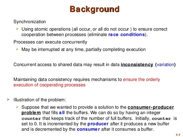 Operating Systems Chapter 5 Process Synchronization