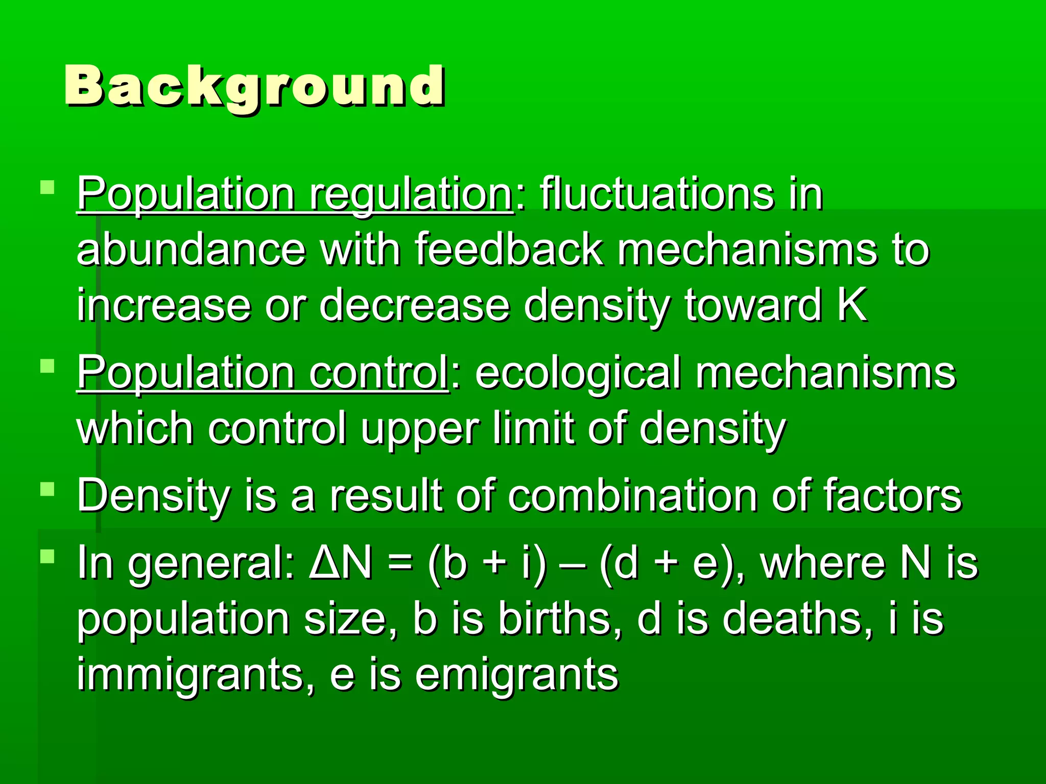 Ch. 5 population regulation part | PPT