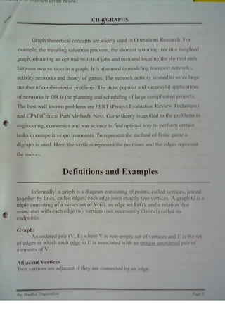 Chapter 5: GRAPHS | PDF