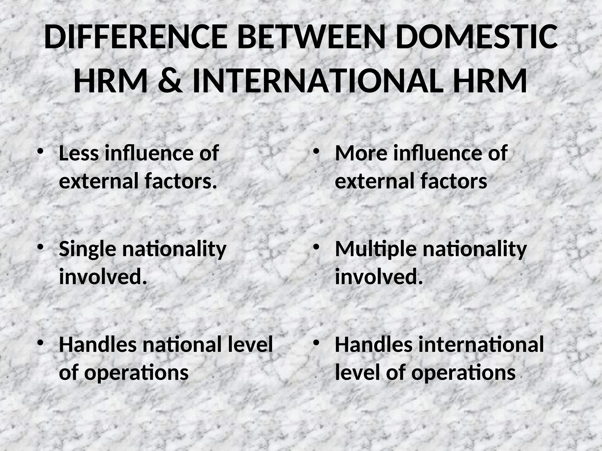 International hrm and domestic hrm of MNC | PPT