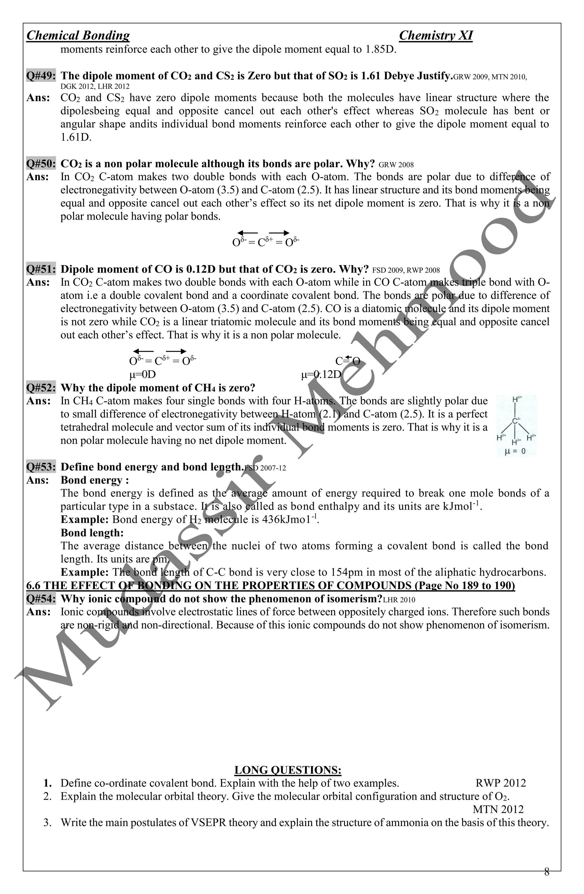 CH-6(Chemical Bonding).first year chemistry | PDF