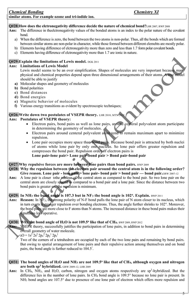 CH-6(Chemical Bonding).first year chemistry | PDF
