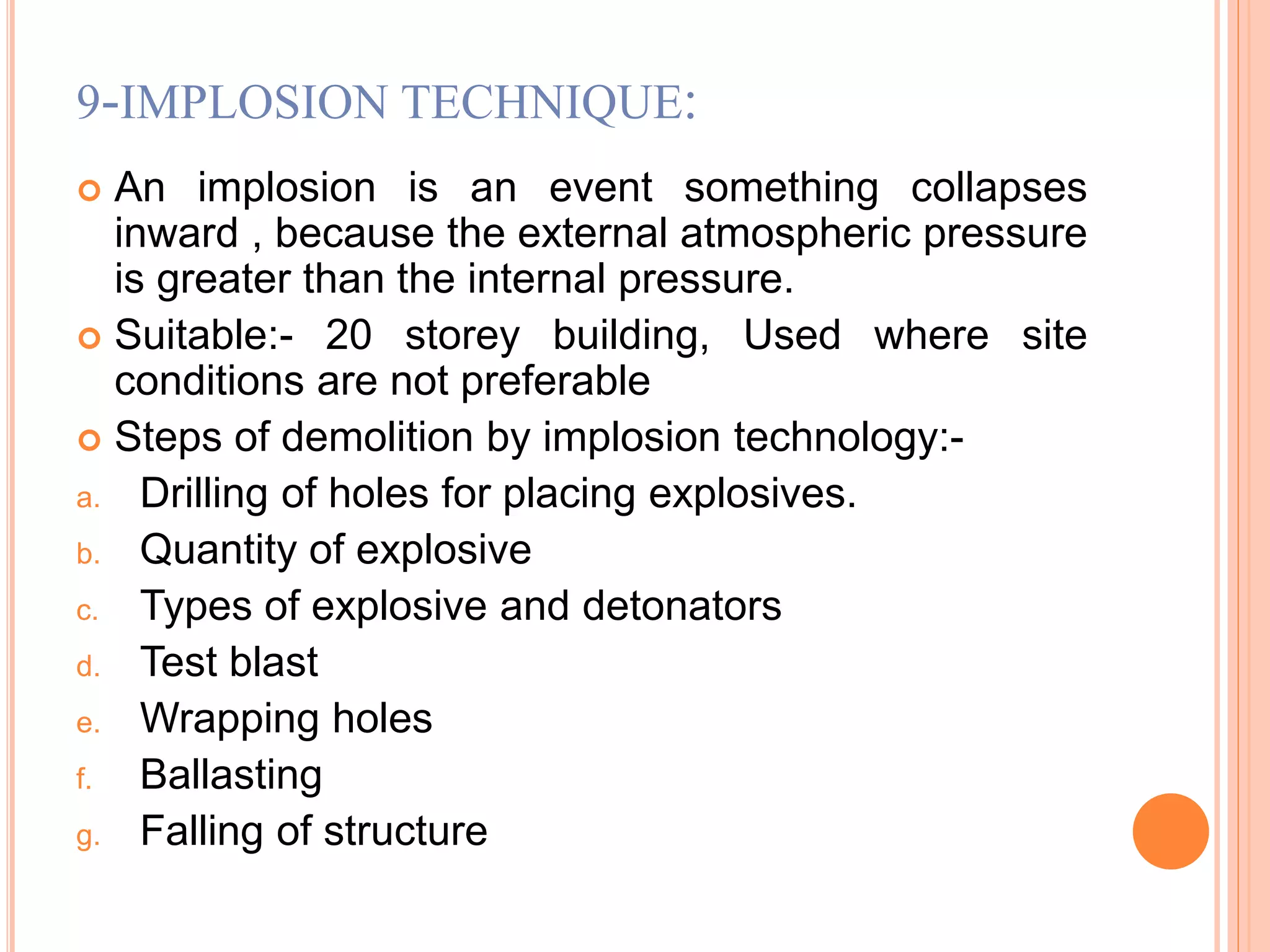DEMOLITION AND DISMANTLING TECHNIQUES | PPTX