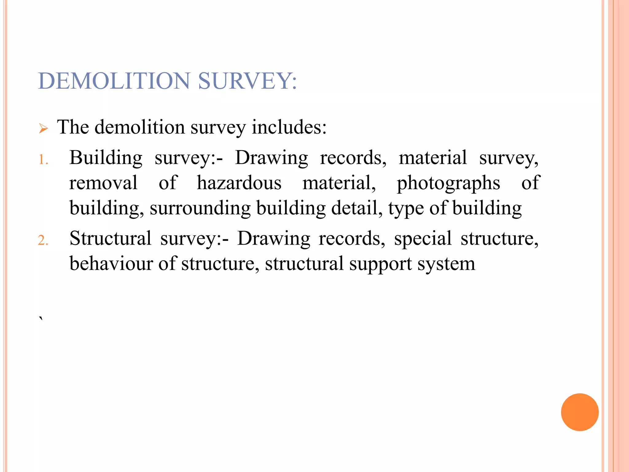 DEMOLITION AND DISMANTLING TECHNIQUES | PPTX