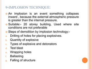 DEMOLITION AND DISMANTLING TECHNIQUES | PPTX