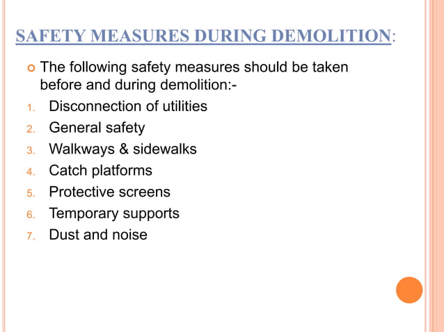 DEMOLITION AND DISMANTLING TECHNIQUES | PPTX