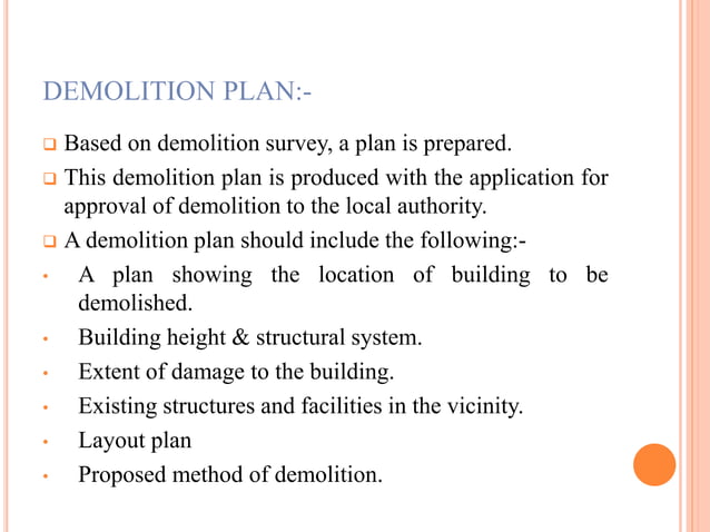 DEMOLITION AND DISMANTLING TECHNIQUES | PPTX