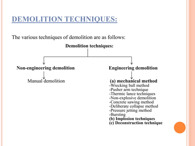 DEMOLITION AND DISMANTLING TECHNIQUES | PPTX