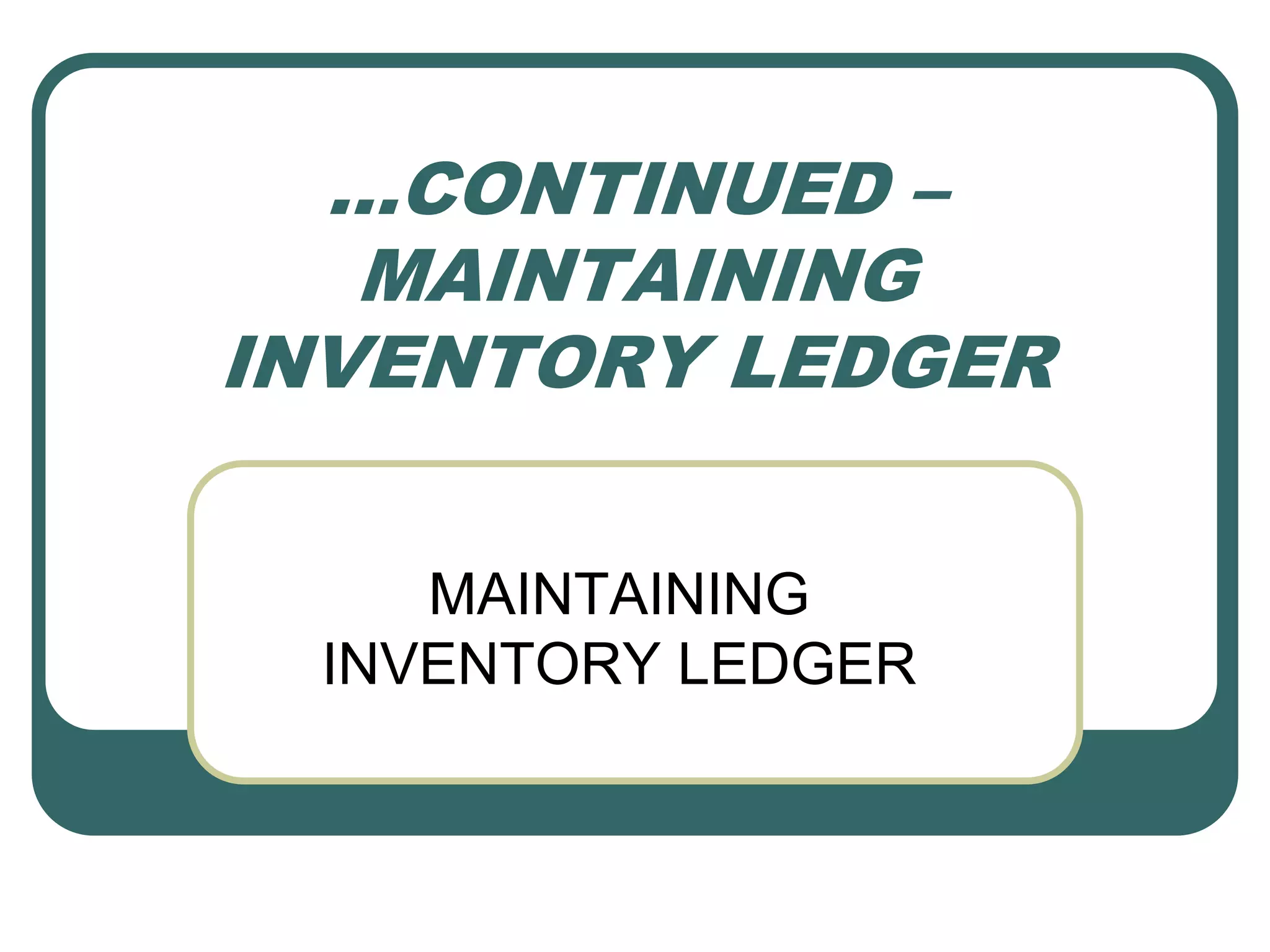 Ch-6 Inventory ledger.ppt