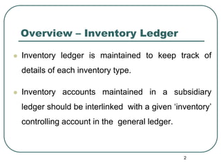 Ch-6 Inventory ledger.ppt | Stocks and Bonds | Personal Investing