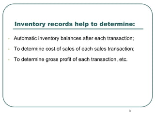 Ch-6 Inventory ledger.ppt | Stocks and Bonds | Personal Investing