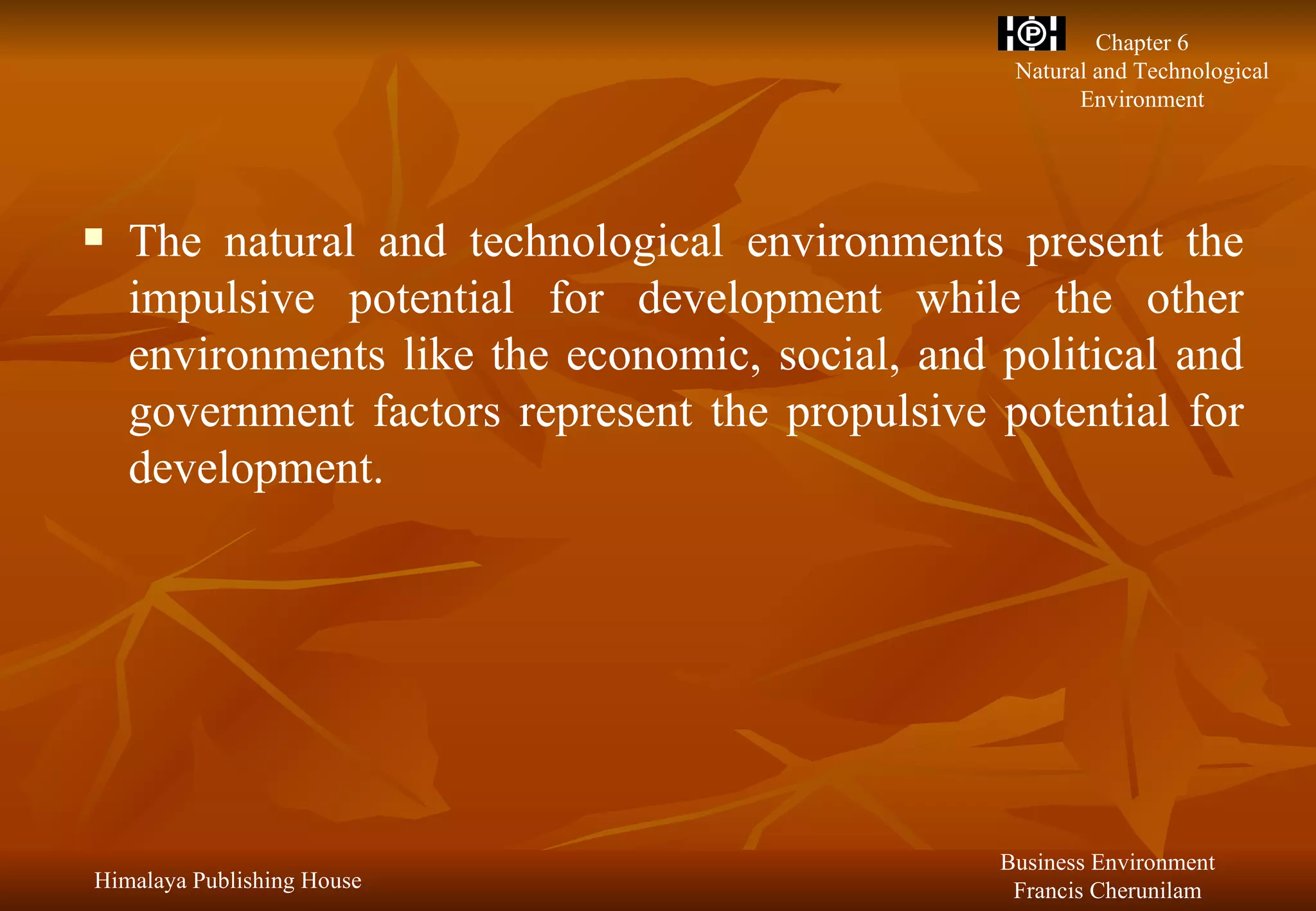 Ch 6 nat. & tech. envt. | PPT