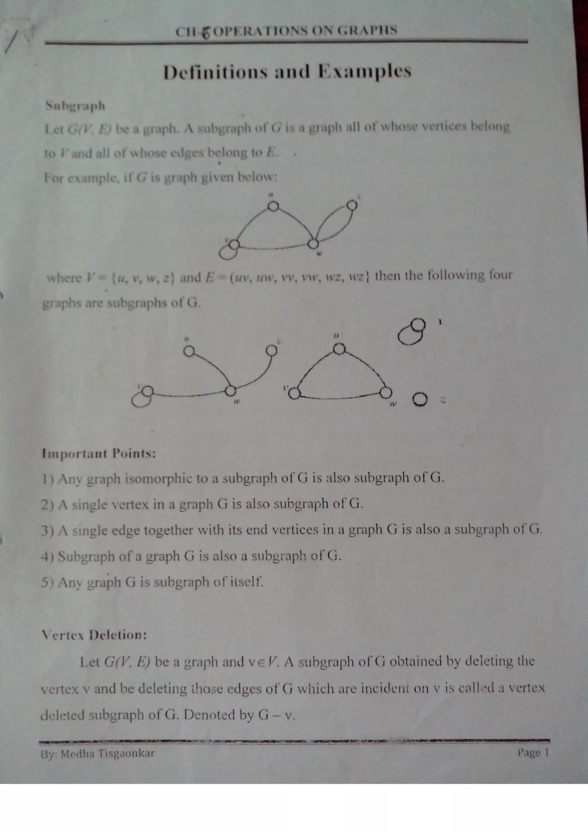 Chapter 6: OPERATIONS ON GRAPHS | PDF