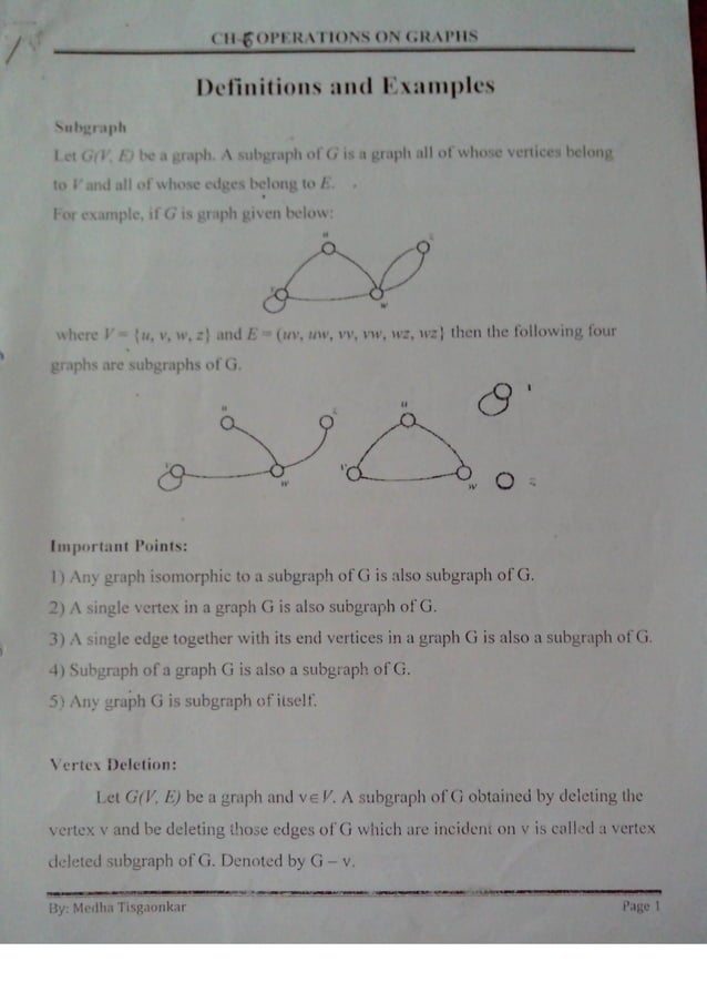 Chapter 6: OPERATIONS ON GRAPHS | PDF