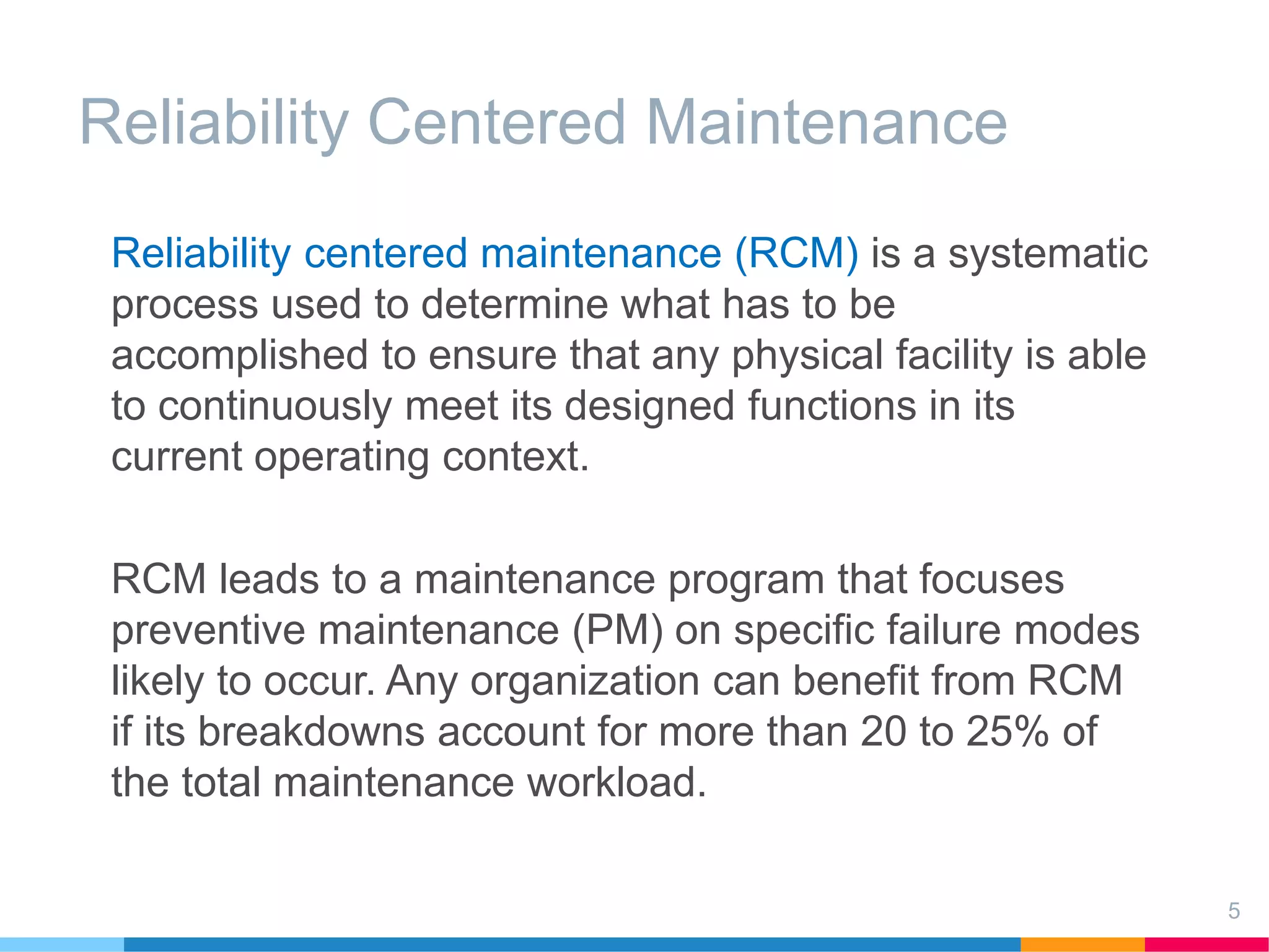 Reliability Centered Maintenance | PPTX