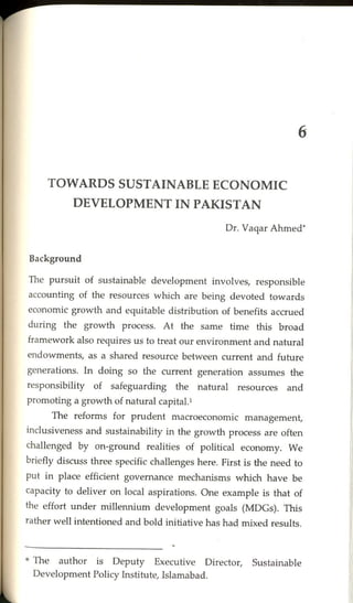 Sustainable Economic Development in Pakistan | PDF
