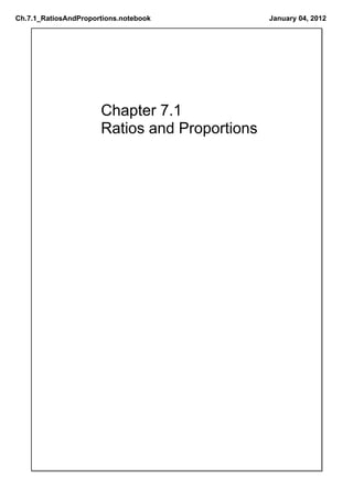 Ch.7.1 Ratios and Proportions | PDF