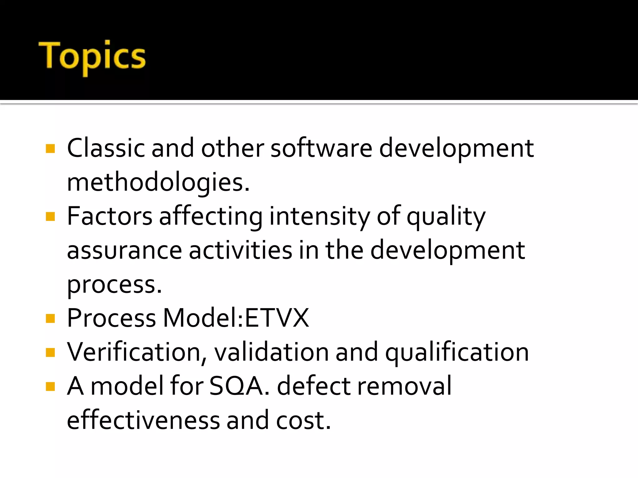 Ch 7 integrating quality activities in the projectlife cycle | PPTX