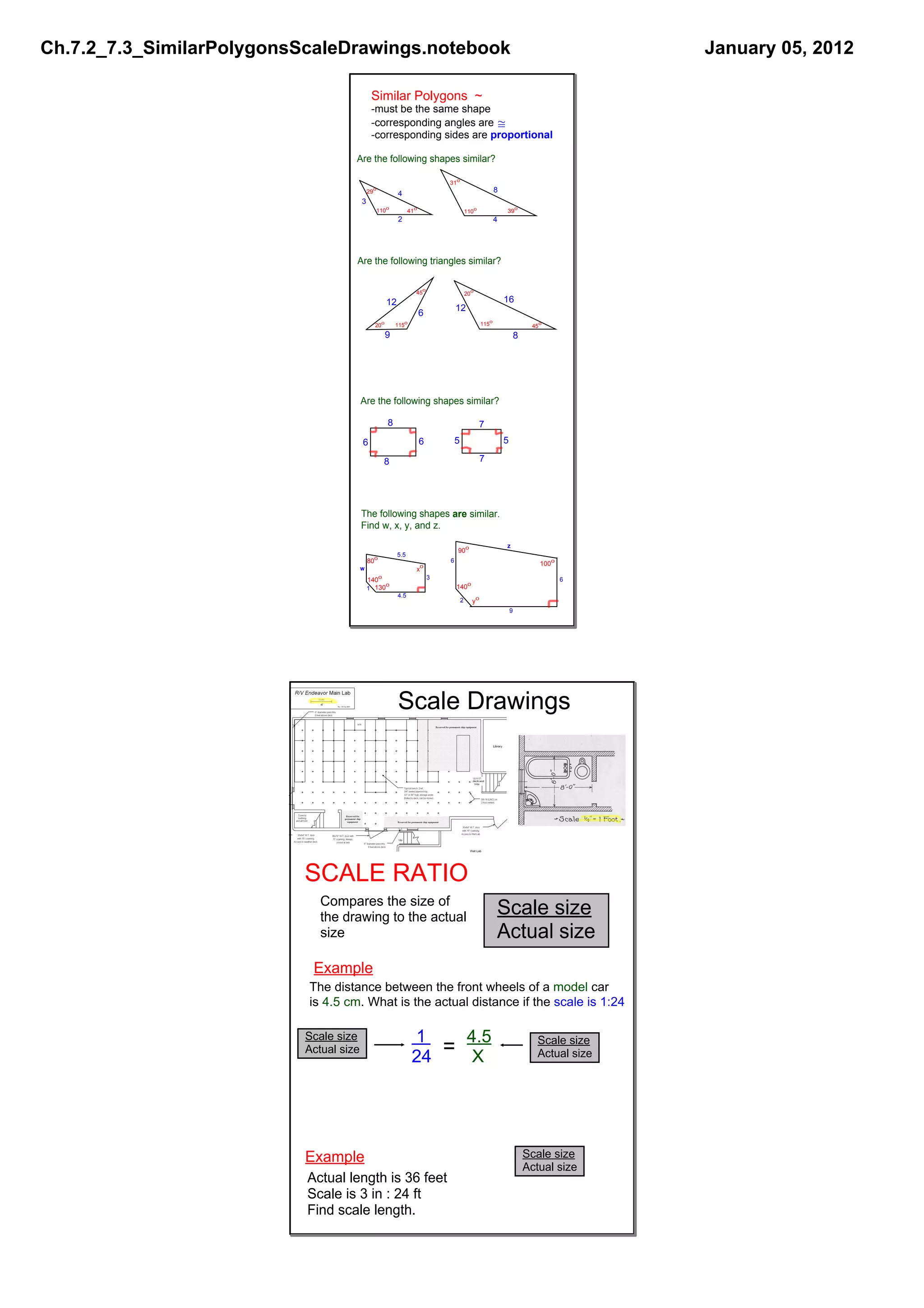 Ch.7.2 and 7.3 Similar Polygons and Scale Drawings | PDF