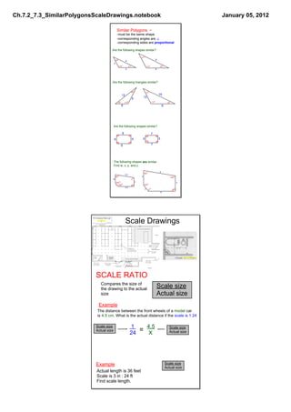 Ch.7.2 and 7.3 Similar Polygons and Scale Drawings | PDF