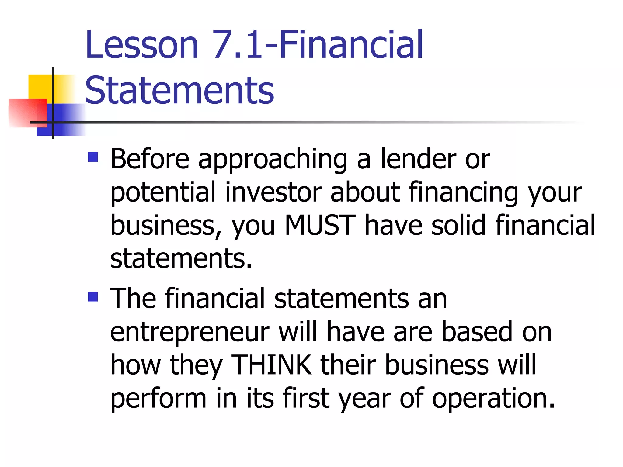 Ch. 7 Financial Planning | PPT