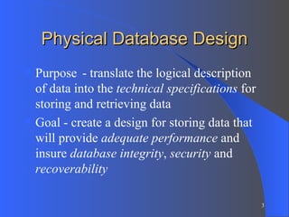 Ch 7 Physical D B Design | PPT