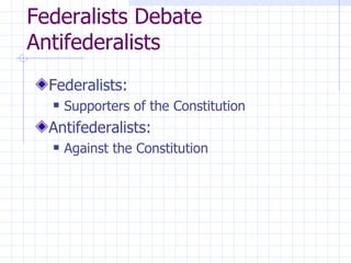 7.4 Ratification and the Bill of Rights | PPT