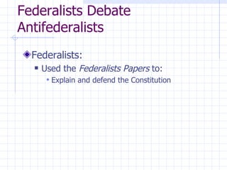 7.4 Ratification and the Bill of Rights | PPT