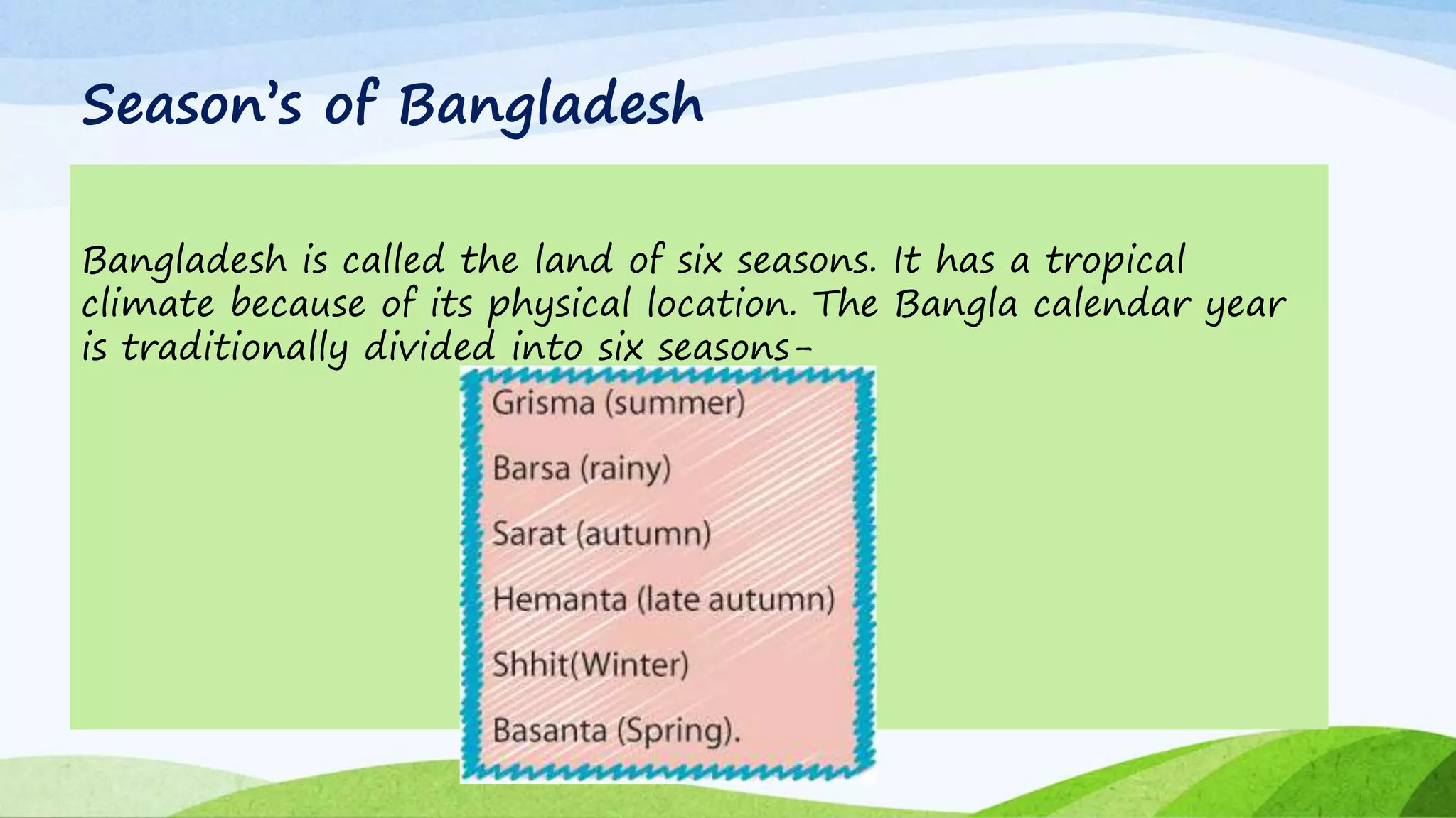 Climate of Bangladesh | PPTX
