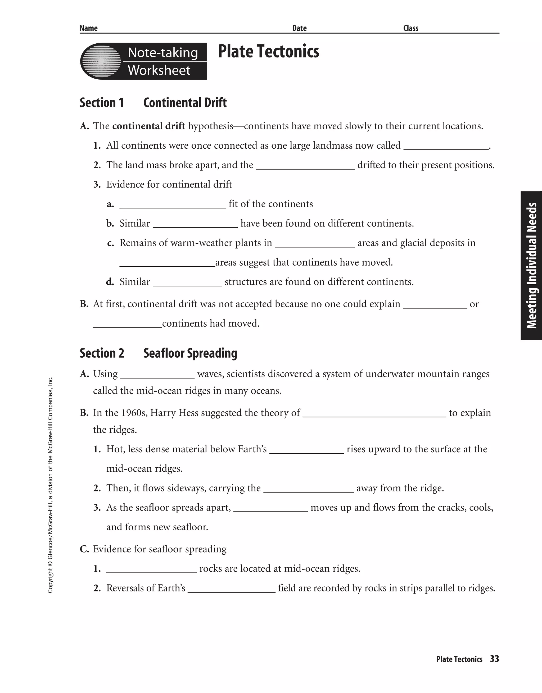 Ch. 7 glencoe worksheets | PDF