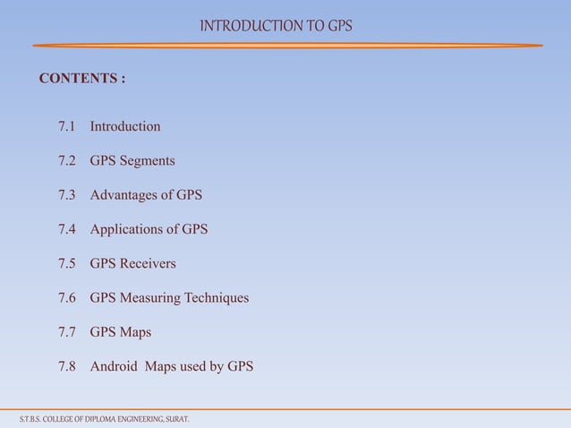 UNIT 6 introduction to gps | PPT