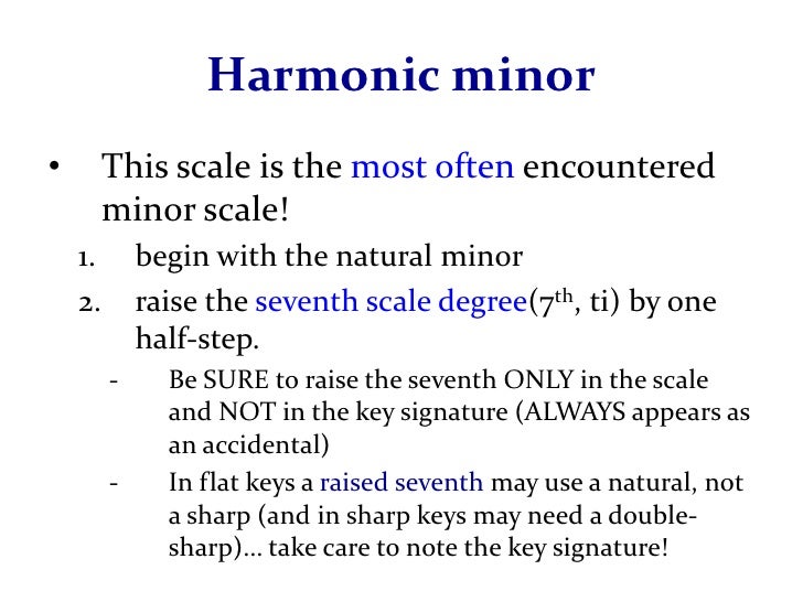 What is the formula for the harmonic minore scale - oplwriters