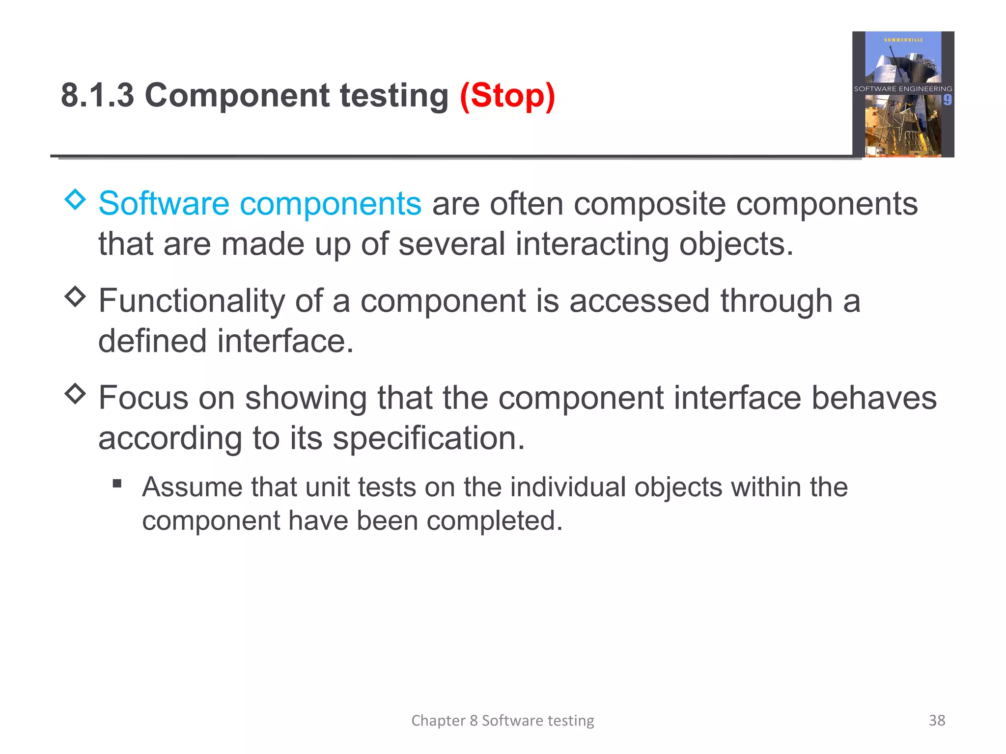 Ian Sommerville, Software Engineering, 9th EditionCh 8 | PPT