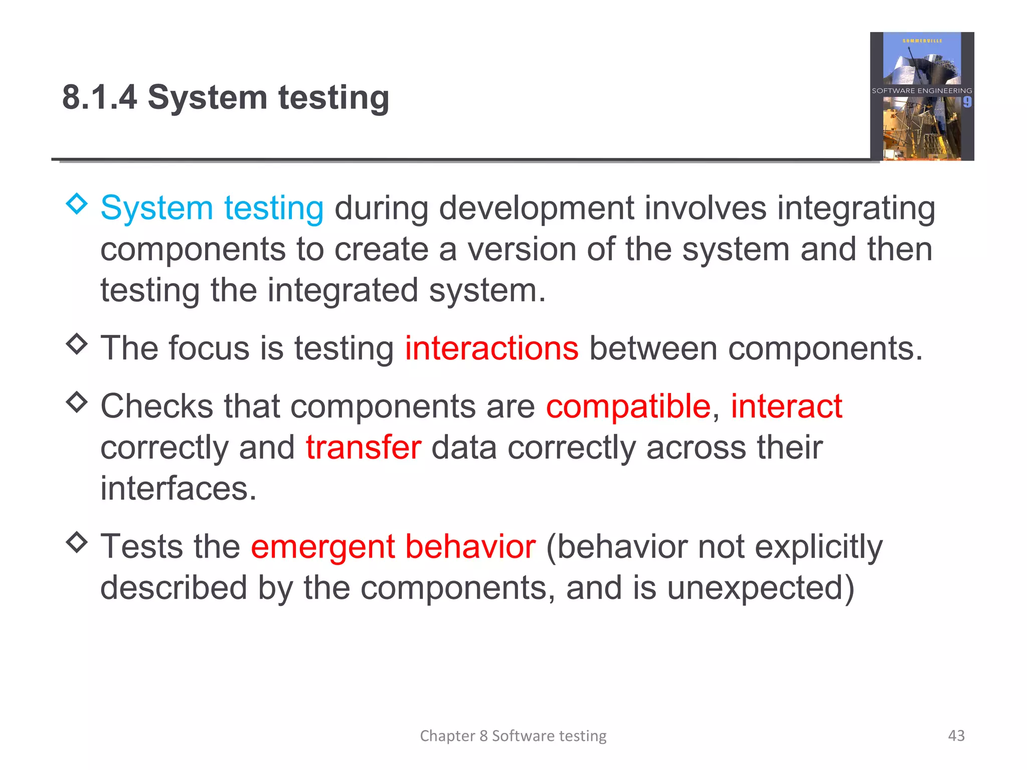 Ian Sommerville, Software Engineering, 9th EditionCh 8 | PPT