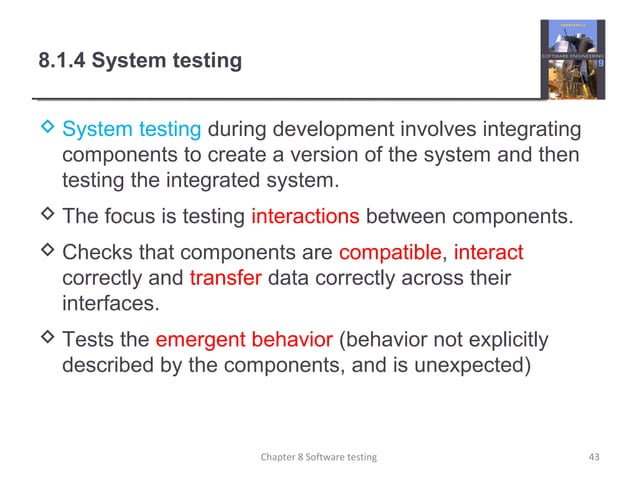 Ian Sommerville, Software Engineering, 9th EditionCh 8 | PPT