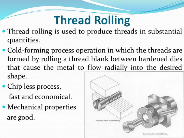 Ch 8.2 screw thread manufacturing | PPT