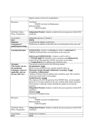 Ch 8 decimals lesson plan | PDF