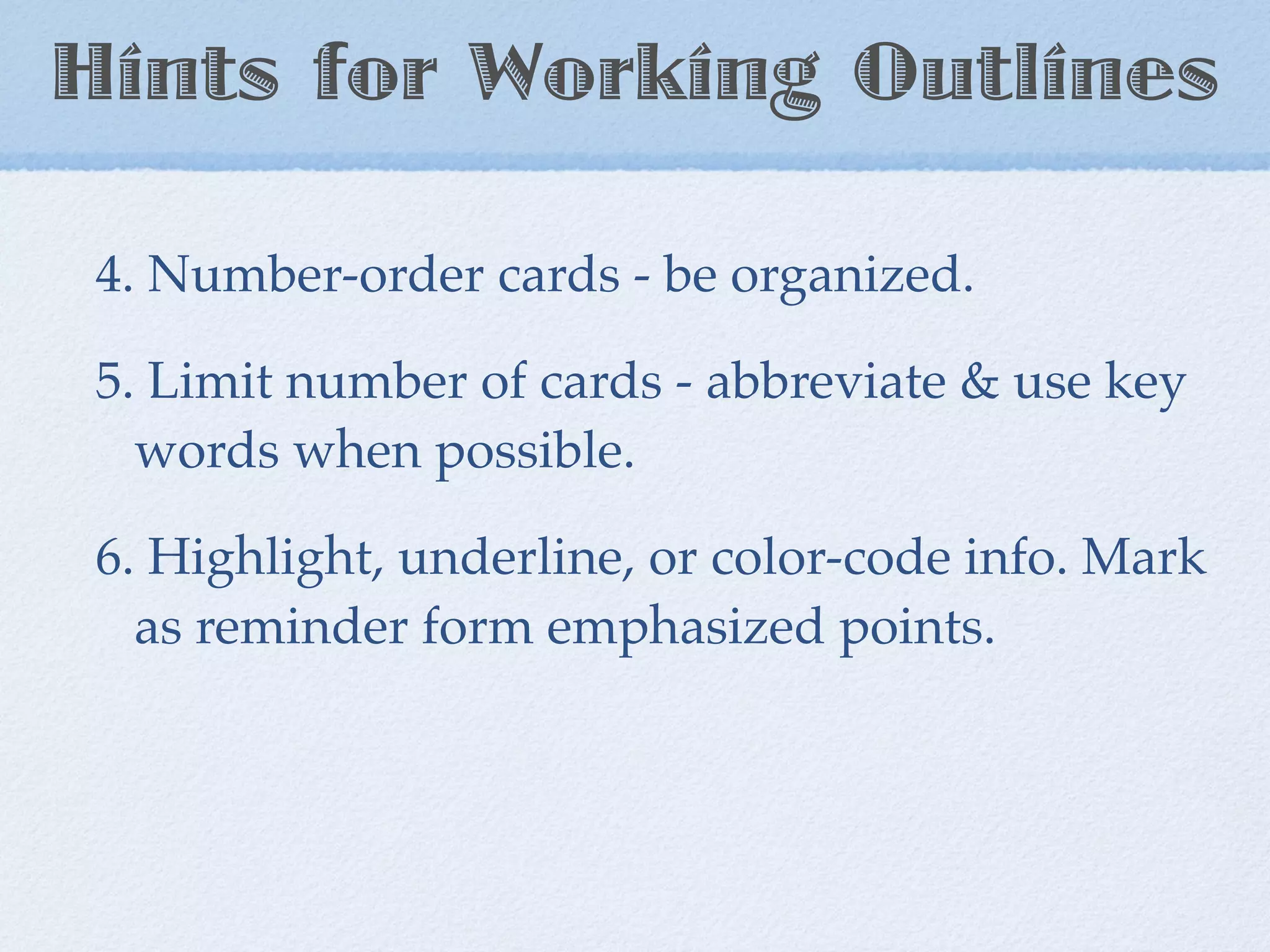 Ch. 8; p.155 157 Types of Outlines | KEY