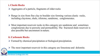 CH-8 Reservoir Rocks (1).pptx | Geology | Science